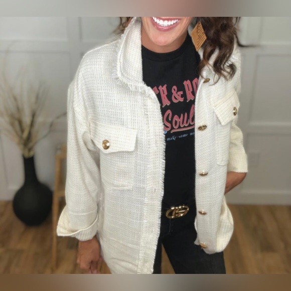 Sweet Rain | Jackets & Coats | Tweed Shacket | Poshmark